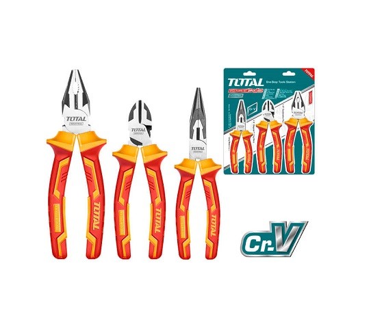 Jeu de 3 pinces isolées THT2K0302 Total Tools Maroc - Outils Professionnels
